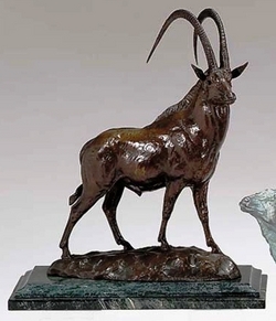 Bronze Sculpture; Clark (James Lippitt), signed, Figure of Sable, 20 inch.