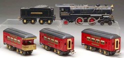 Train Set; Ives, Pre-War, O-Gauge, No. 1122, Steam Locomotive & Tender ...