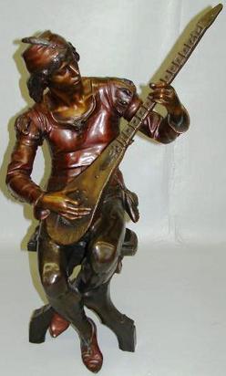 Bronze Sculpture; Boisseau (Emile Andre), Italian Renaissance Lute ...