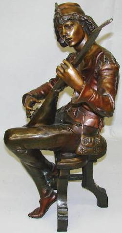 Bronze Sculpture; Boisseau (Emile Andre), Italian Renaissance Lute ...