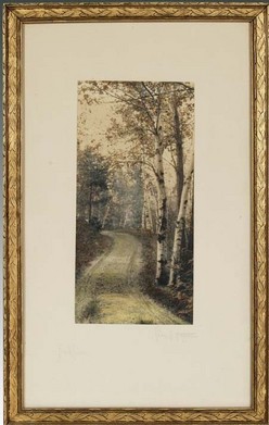 Hand-Colored Photograph; Higgins (Charles), signed, Country Lane with ...