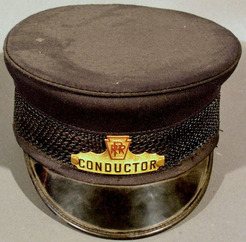Hat; Railroad, Pennsylvania RR, Conductor, Brass Badge.