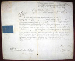 Historical Document; British Military Commission, 1778, Signed by Lords ...