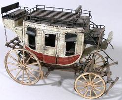 Model; Stagecoach, Wood, Leather & Metal Trim, English.