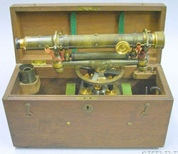 Surveying; Wye Level, Queen (James W), Brass, Case, Accessories.