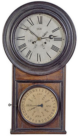Regulator Clock; Welch, No 2, Calendar, Rosewood, 30 inch.