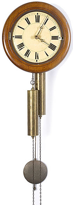 Wall Clock; German, Wag, 30-Hour, Painted Dial, 12 inch.