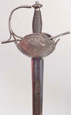 Sword; Rapier, Basket Hilt, Wire Wound Grip, Continental.