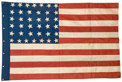 Flag; US, 38-Stars, GAR Presentation, Civil War Corps Badges, 1886, 56 ...