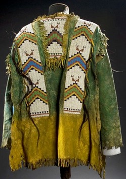 Clothing; Sioux, War Shirt, Beaded Hide, 38 inch.
