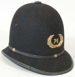 Hat; Police, Keystone, Black Felt, Gold Badge.