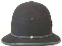 Hat; Police, Keystone, Black Felt, Gold Badge.