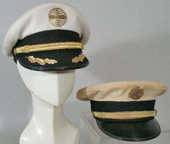 Hat; Pilot, Pan Am Airlines (2), White, Black Visor, Badge.