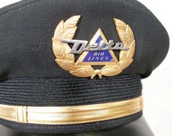 Hat; Pilot, Delta Airlines, Black Wool, Co-Pilot Visor, +Stewardess Cap.