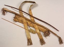 Bow & Case; Comanche?, Osage Orange Bow, Horse Hide Case & Quiver, Awl ...
