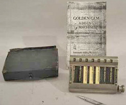 Calculator; Golden Gem, Adding Machine, Case.