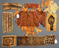 Fabric; Coptic, Linen & Wool Tunic Fragments, Framed.