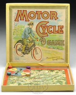 Board Game; Milton Bradley, Motor Cycle Game.