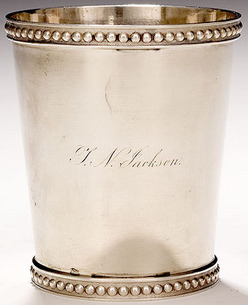 Julep Cup; Coin Silver, Fletcher & Bennett, Applied Beaded Lip.