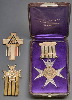 Lodge; Knights Templar, Pins (3), York Cross of Honor, York Rite Mason ...