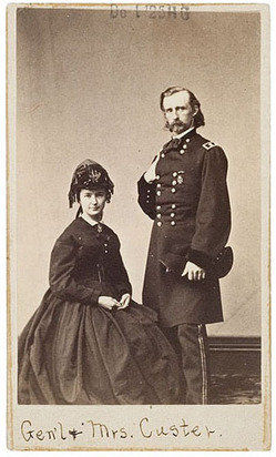 Carte de Visite Photograph; Civil War, George Custer and His Wife.