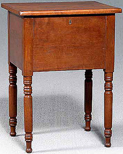 Sugar Chest; Southern, Cellarette, Cherry, Hinged Lid, Open Interior ...