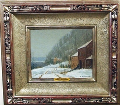 Nunamaker, Kenneth R; Oil on Board Painting, signed, Winter Landscape ...