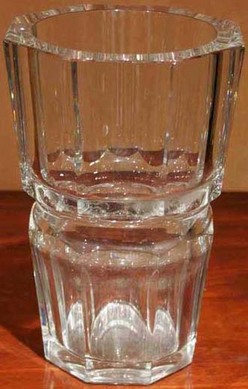 Baccarat Glass; Vase, Crystal, Octagon-Shaped, 10 inch.