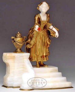 Bronze Sculpture; Alonzo (Dominique), The Rose Peddler, Woman in Dress9 ...