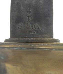 Sword; Ames, Model 1860, Navy Cutlass, Anchor JRG 1861.