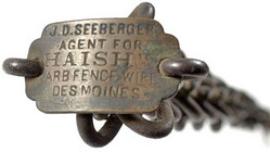 Cane; Barbed Wire, Haish's Barb Fence Wire, Salesman Sample, 35 inch.