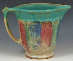 Hull Pottery; Early Stoneware, Pitcher, Multi-Glaze, 7 inch.