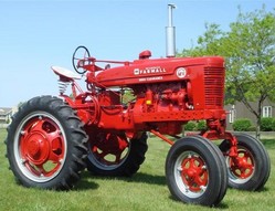 A 1953 Farmall Super MV High Crop Farm Tractor; image credit on full ...