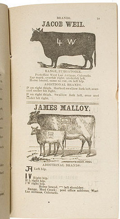 Reference; Colorado Cattle Brands, Bent County, 1883.