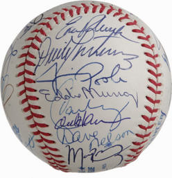 Baseball; Ball, signed (26), Cleveland Indians Team, Nagy, Alomar ...