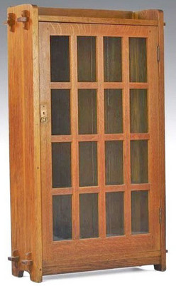 Furniture: Bookcase; Arts & Crafts, Stickley (L&JG), Oak, Single Glazed ...