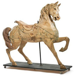 Carousel Horse; Dentzel, Stander, Outside Row, Flowing Mane.