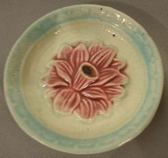 Majolica Pottery; Lear (Samuel), Floral, Butter Pat.