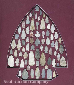 Artifact; Arrowheads, Shadow Box Frame, 26 inch.