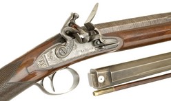 Fowler; Flintlock, Probin Barrel Mark, LePage Lock, Walnut Stock, +Getz ...