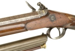 Fowler; Flintlock, Probin Barrel Mark, LePage Lock, Walnut Stock, +Getz ...