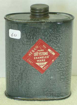 Graniteware; Flask, Gray, Greystone Nesco Label, No 16.