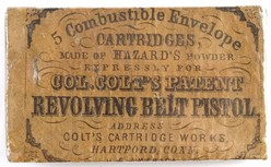 Ammunition; Colt, Cartridge Box, Revolving Belt Pistol, 5 Envelope ...