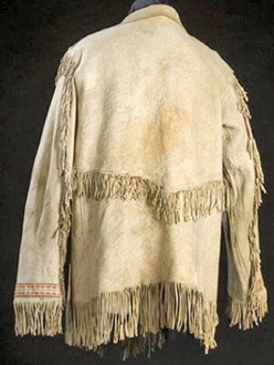 Clothing; Cree, Jacket, Hide, Quilled Bands, 39 inch.