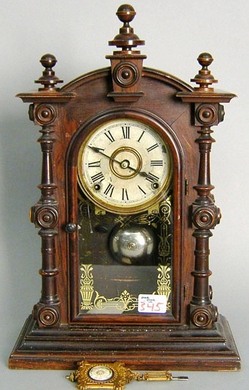Mantel Clock; Welch Spring, Patti VP, Rosewood, 18 inch.