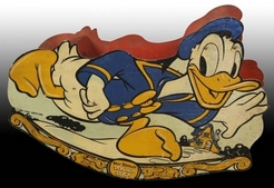 Rocker; Donald Duck, Walt Disney Productions, 2-Sided Wood Cutout.