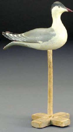Shorebird Decoy; Tern, Carved & Painted, North Carolina.
