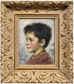 Molnar, Lajos Rezes; Oil on Canvas Painting, signed, Portrait of a ...