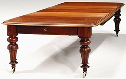 Furniture: Table-Dining; Victorian, Fitter (Joseph), Mahogany, Turned ...