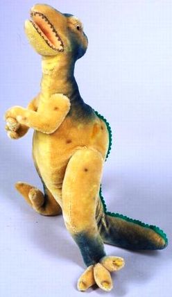 Stuffed Animal; Steiff, Dinosaur, Tysus T-Rex, Mohair, 18 inch.